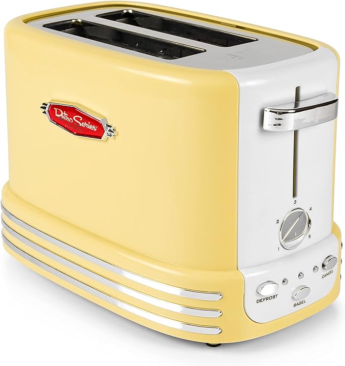 Nostalgia Retro Wide 2-Slice Toaster, Vintage Design With Crumb Tray ...