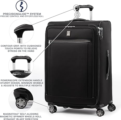Travelpro Platinum Elite Softside Expandable Checked Luggage, 8 Wheel ...
