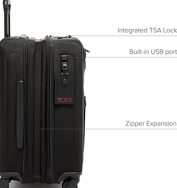 TUMI – Alpha International Dual Access 4-Wheeled Carry-On Luggage – With Built-In USB Port and ...