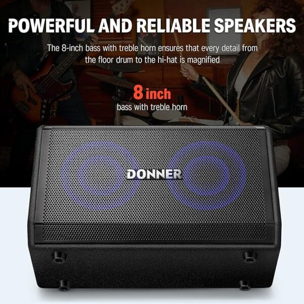Donner Electric Drum AMP, 80-Watt Wireless Electronic Drum Amplifier Professional DDA-80 ...