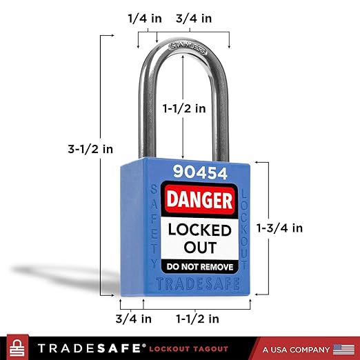 TRADESAFE Lockout Tagout Locks Set – 10 Blue Loto Locks, Lockout Locks ...