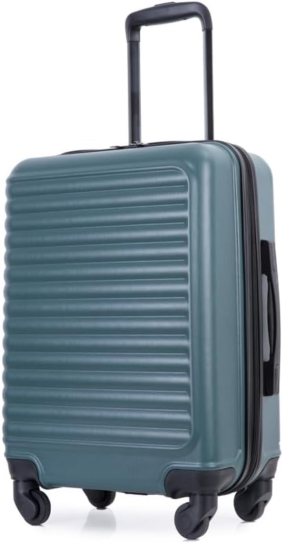 Suitcase travel case hardshell carry-on luggage (Blue, Carry-On 20-Inch ...