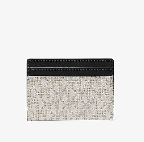 Michael Kors Reed Large Leather Card Holder – Vanilla/Black – DDAuctions