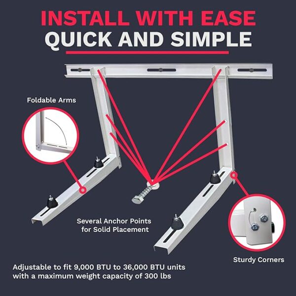 DuctlessAire Outdoor Wall Mounting Bracket for Ductless Mini Split ...