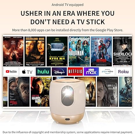 2024 New 4K Mini Projector 350 ANSI, Motorized focus, 4K Supported ...